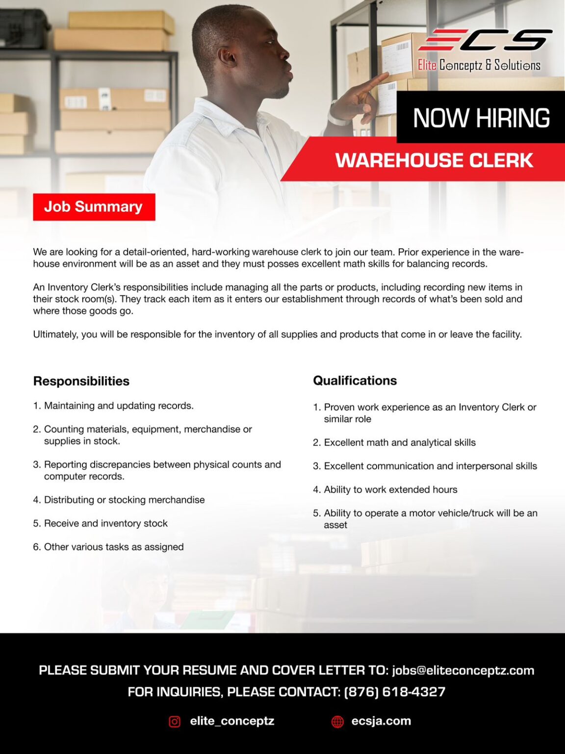 Maintenance Clerk - ECS